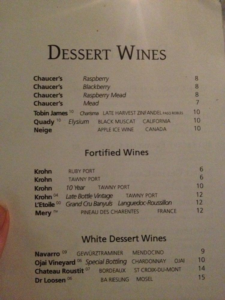 Menu at Inn of the Seventh Ray restaurant, Topanga