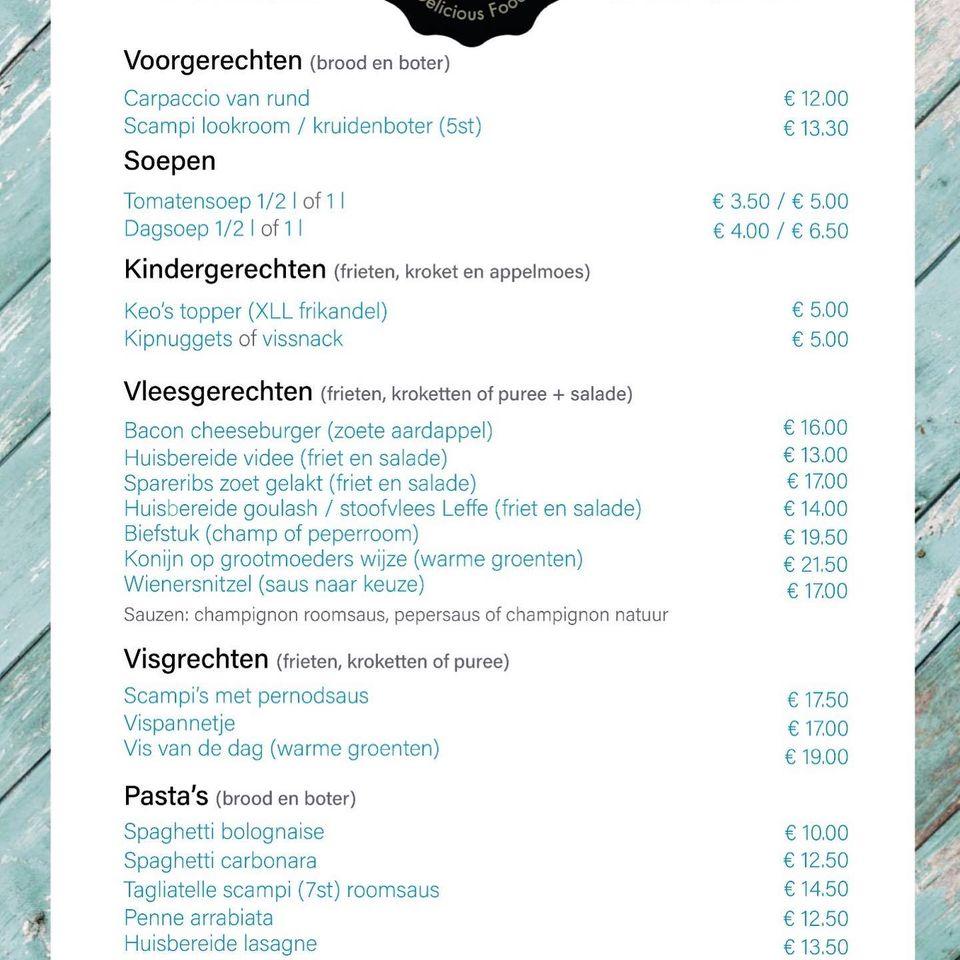 Menu at Keo ‘s, Maasmechelen