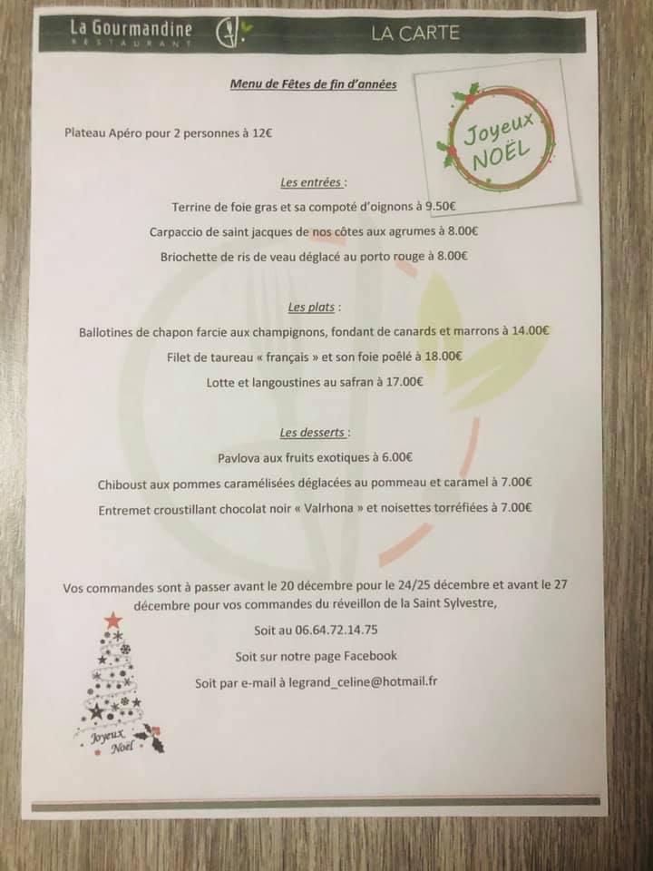 Menu au La Gourmandine restaurant, Pont-Audemer