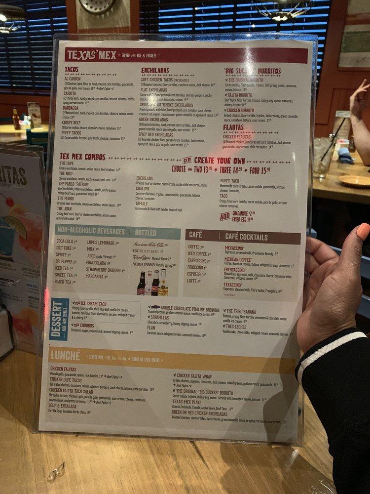 Menu at Lupe Tortilla Mexican Restaurant, Missouri City