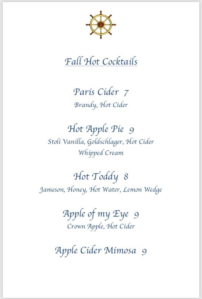 Menu at Wheelhouse restaurant, Union Springs