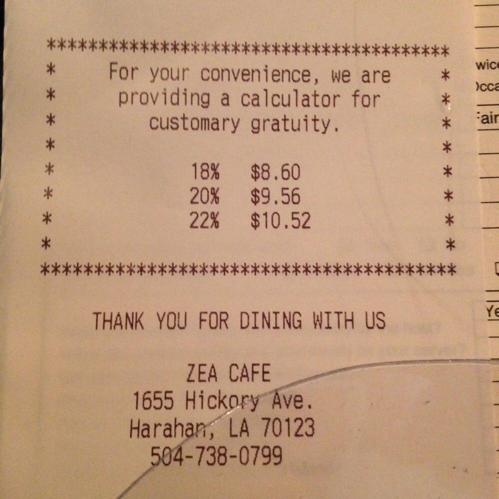 Menu at Zea Rotisserie & Cafe, Harahan, Hickory Ave