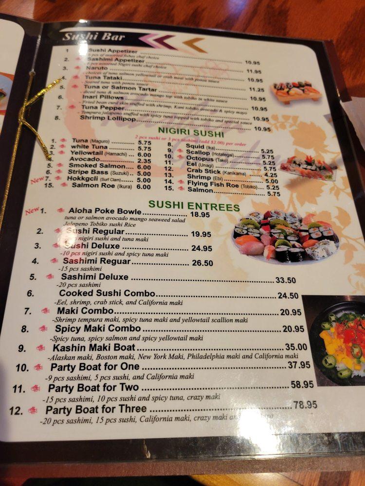 Menu at Kashin Garden restaurant, Dracut, 10 Dinley St
