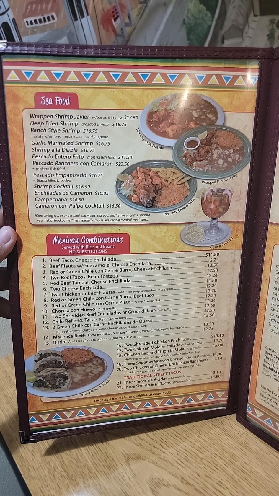 Menu at Susie's Mexican Cafe and Lounge, Tempe, E University Dr