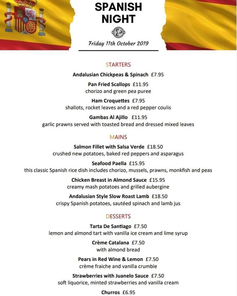 Menu at The Birch restaurant, Woburn