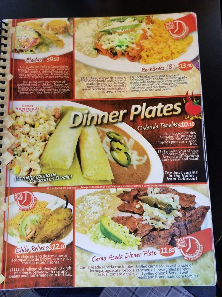 Menu at Asadero Los Corrales restaurant, La Quinta