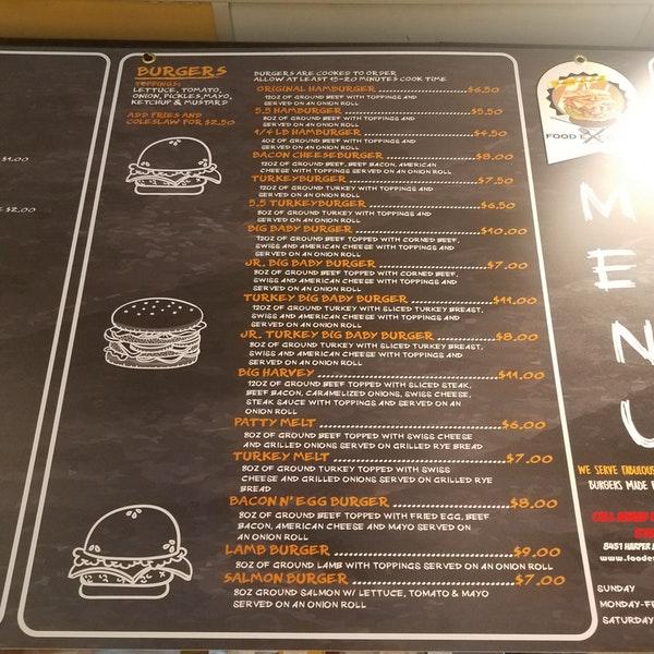 Menu at Food Exchange Restaurant, Detroit