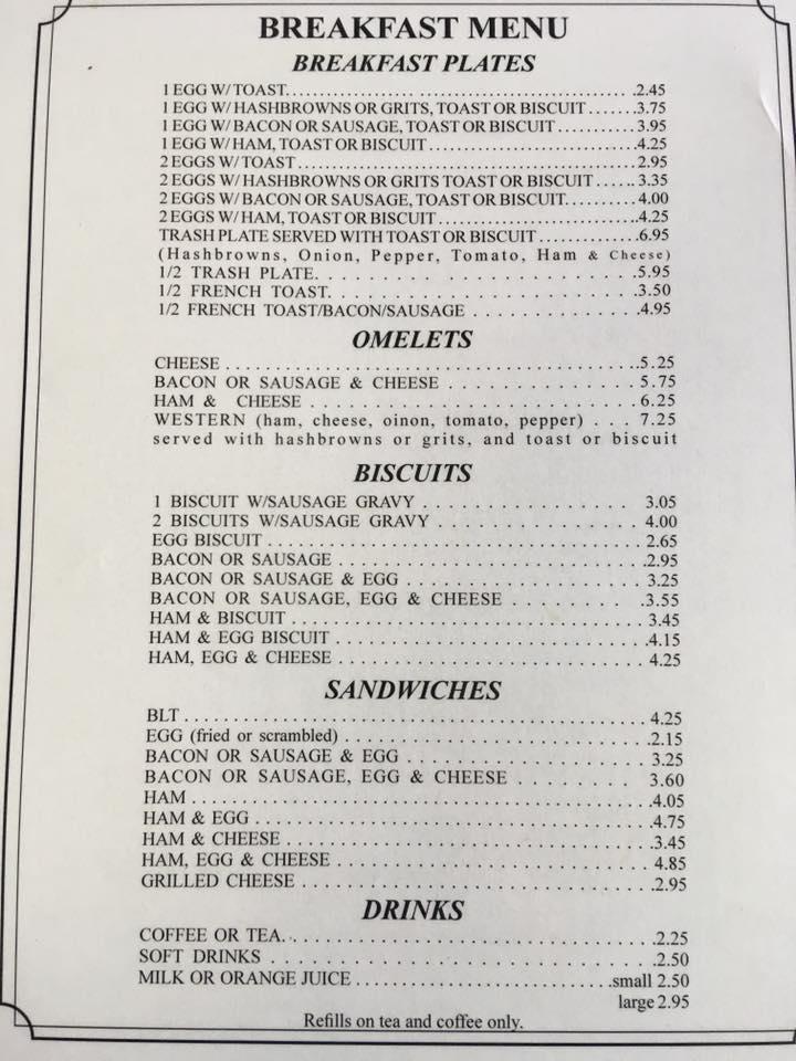 Menu at Freeport Cafe, Freeport, 39 FL-20