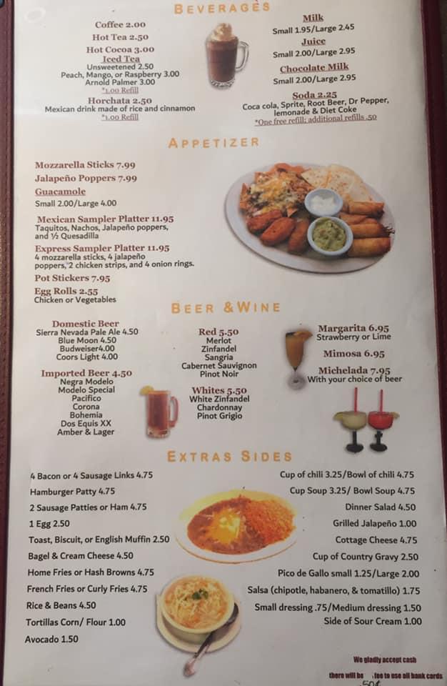 Menu at Lucio’s restaurant, Quincy, 875 E Main St