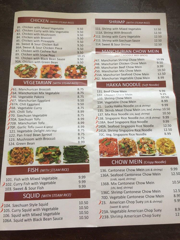Menu at Lucky Chinese Restaurant, Toronto, 2650 Lawrence Ave E