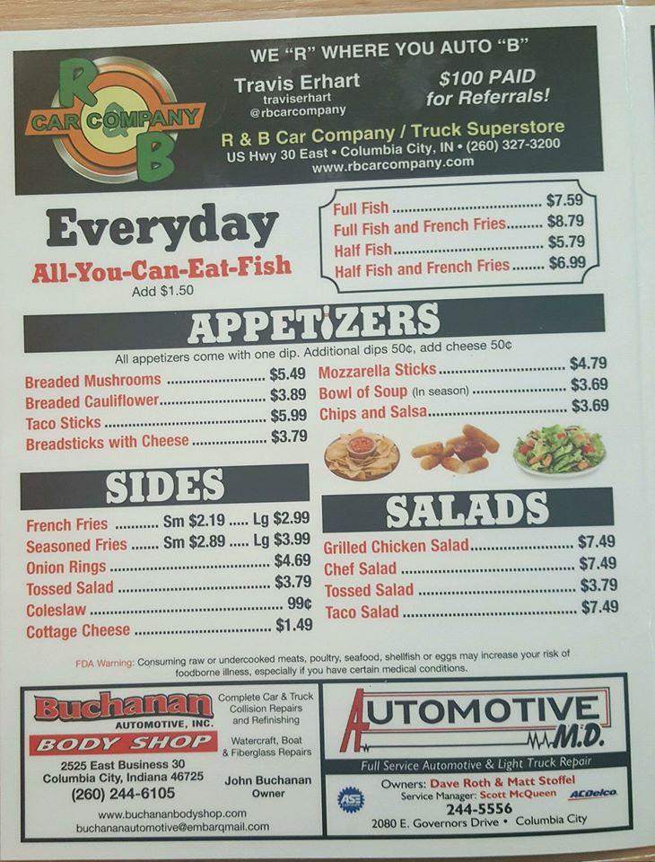 Menu at 11th Frame pub & bar, Columbia City