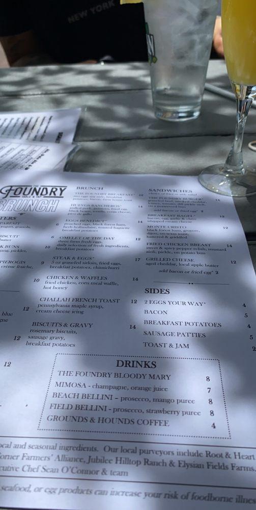 Menu at The Foundry Table & Tap pub & bar, Pittsburgh