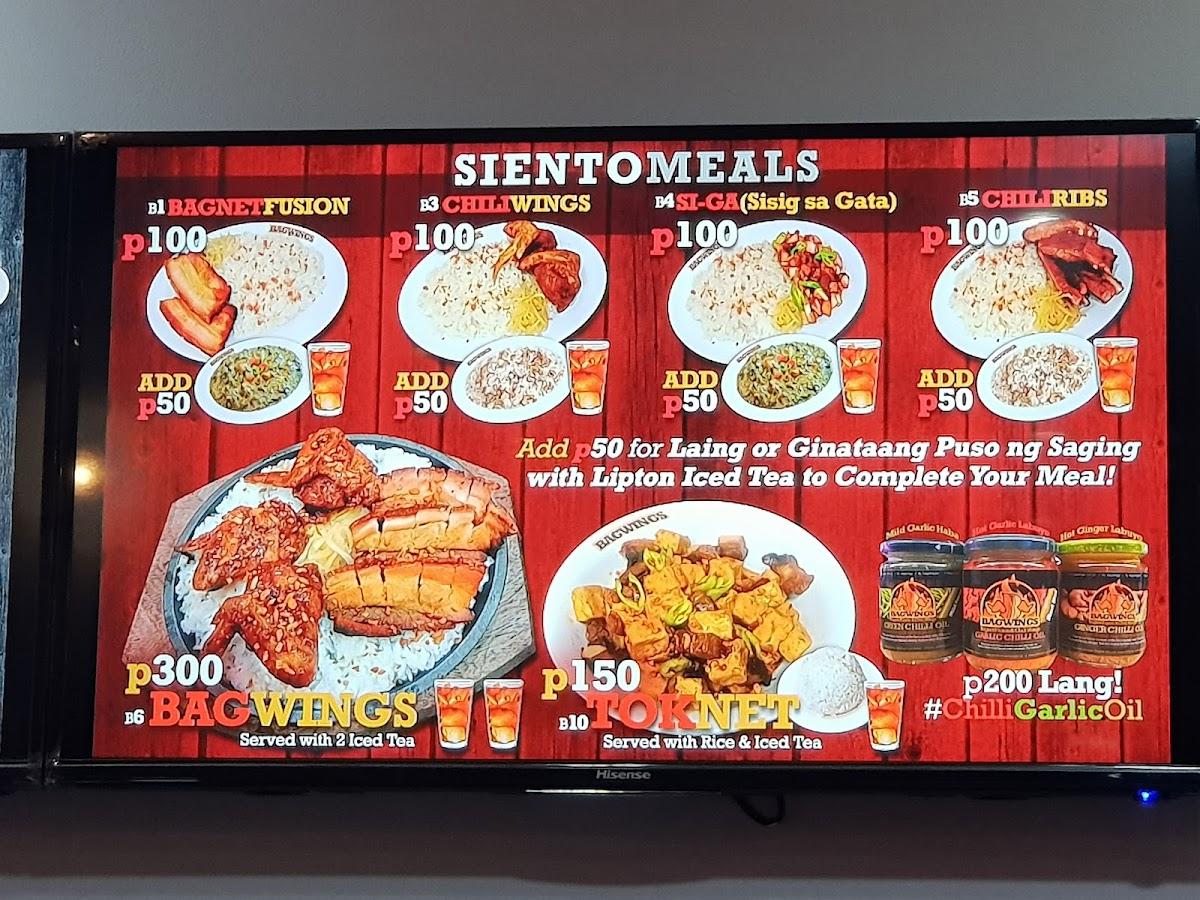 Menu at Bagwings Alabang restaurant, Muntinlupa, Axis One