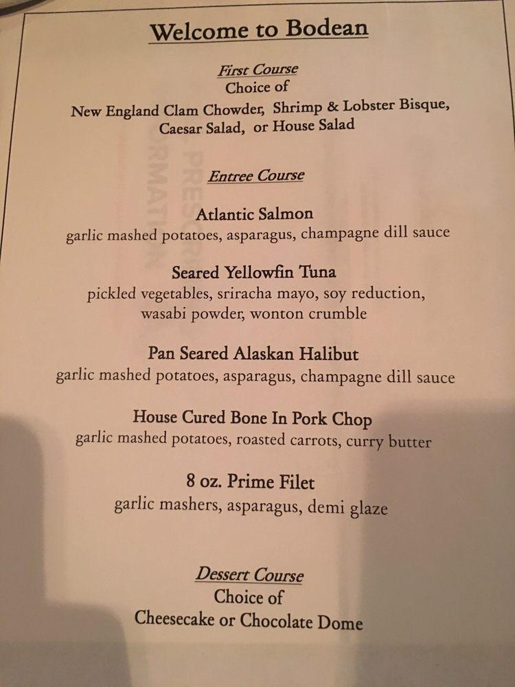 Menu at Bodean restaurant, Tulsa, E 51st St