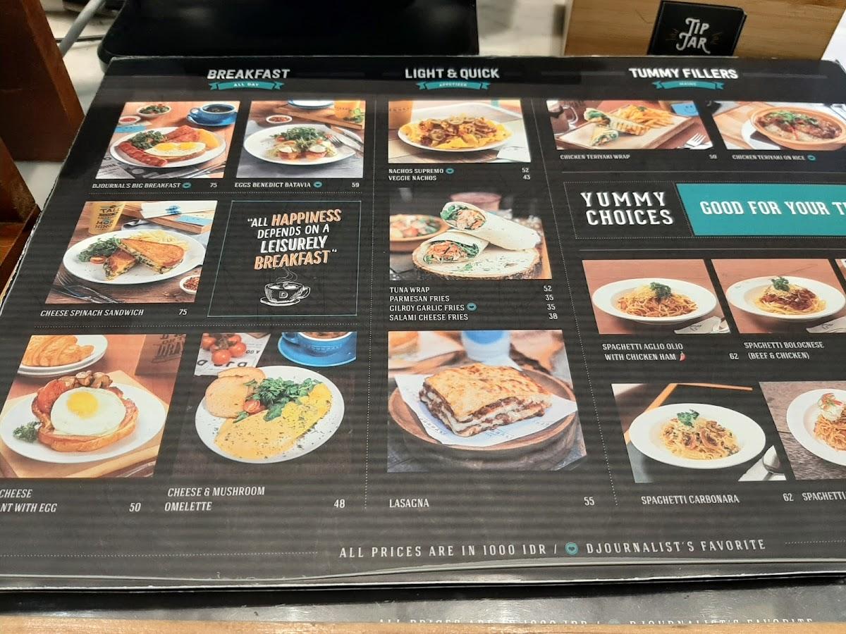 Menu at Djournal Coffee cafe, Surabaya, Tunjungan Plaza 4 Lantai 1