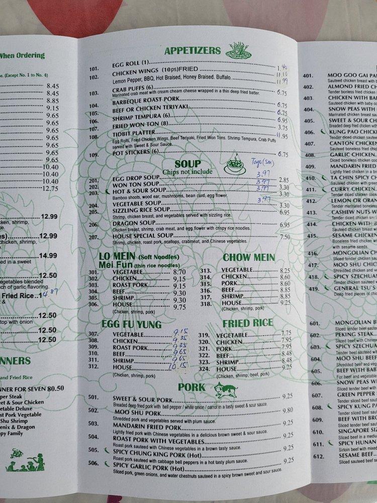 Menu at Dragon Delite Chinese Restaurant, Stone Mountain