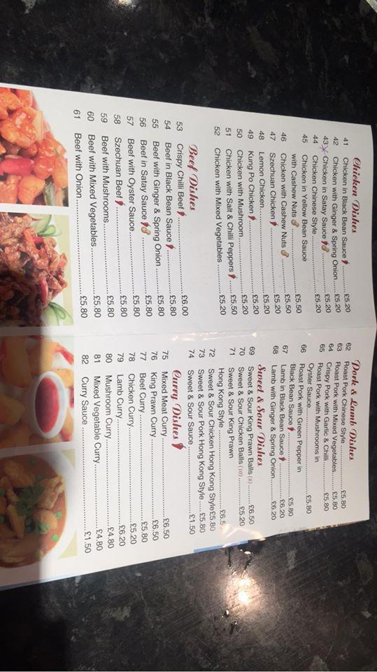 Menu at Great Wall restaurant, Epsom, 14 East St
