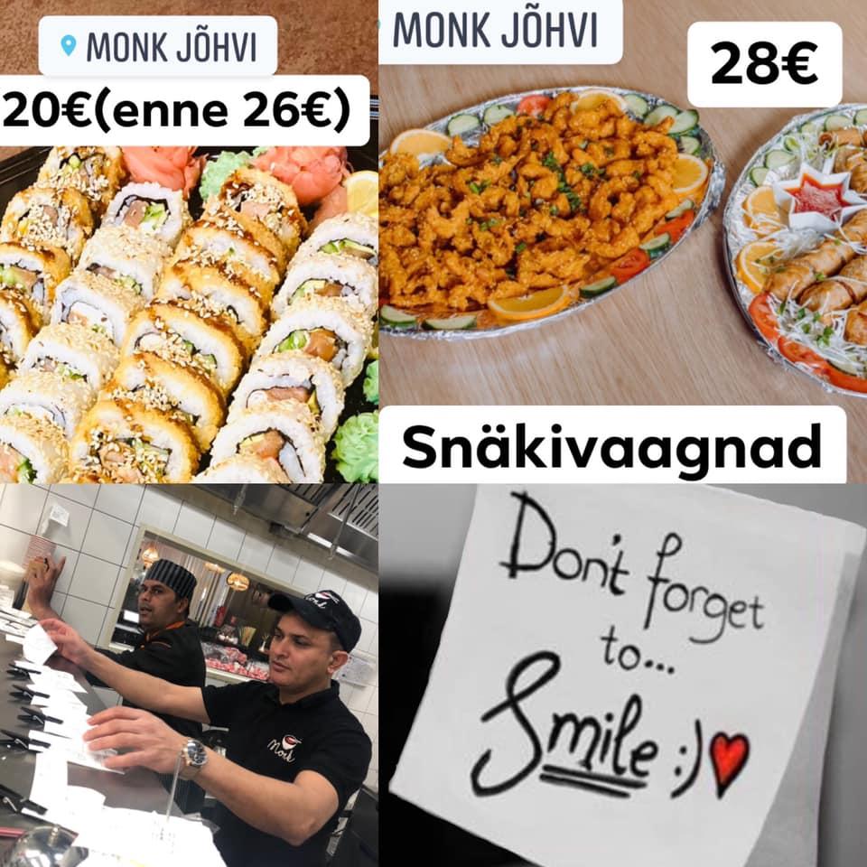 Menu at Monk restaurant, Johvi