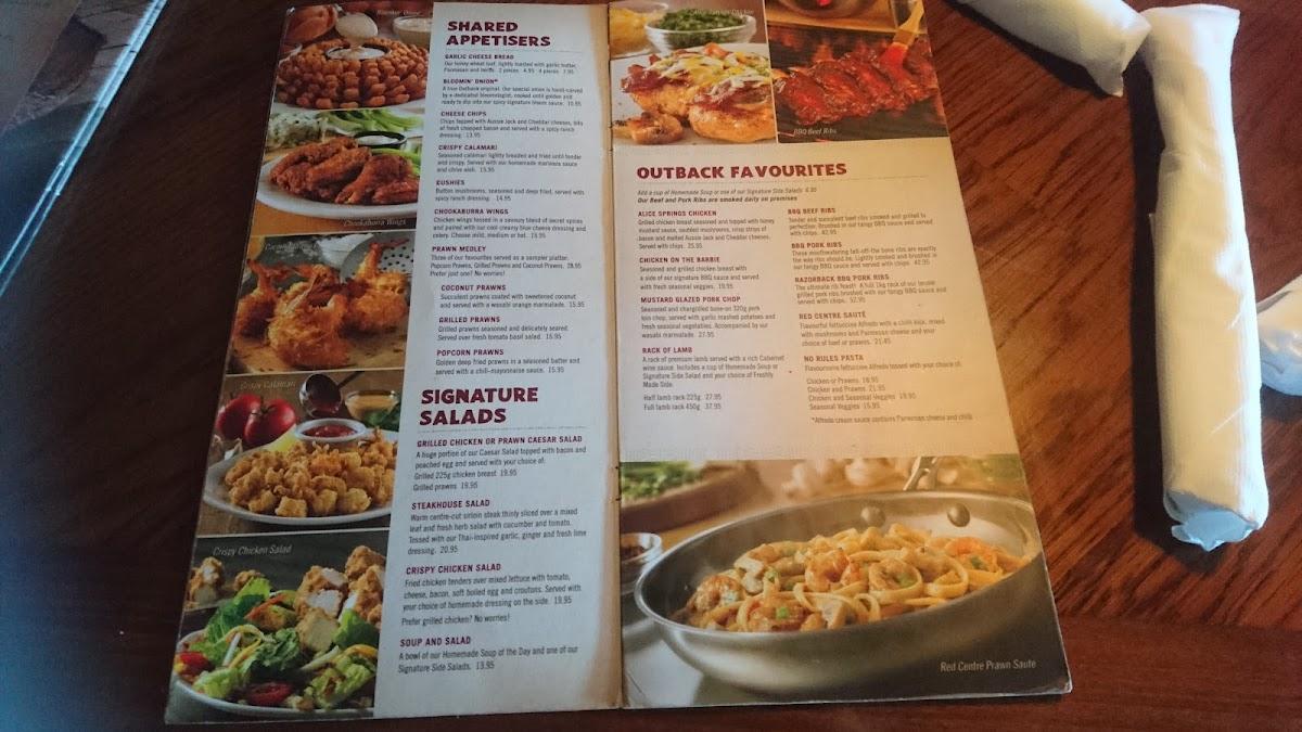 Menu at Outback Steakhouse Penrith, Penrith, Panthers Complex
