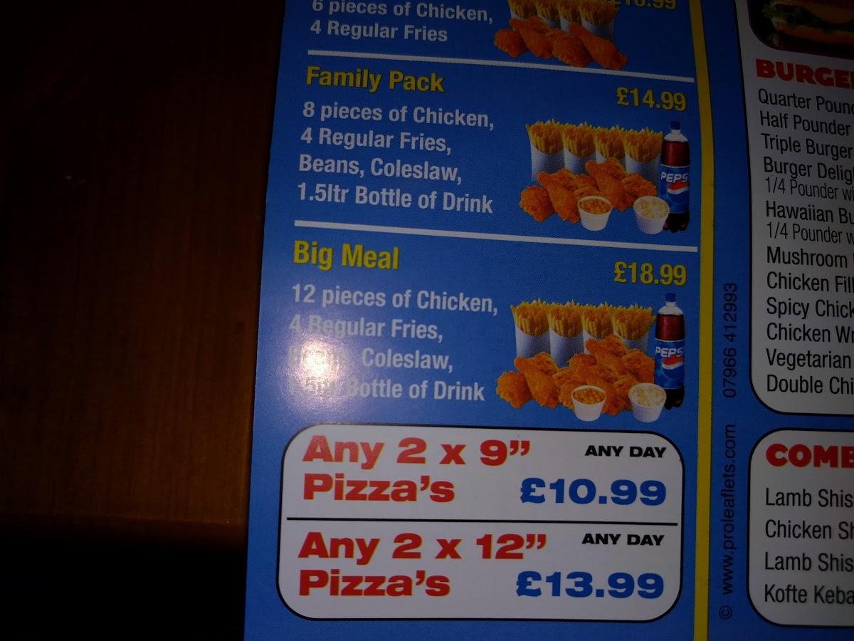 Menu at Chicken Delight fast food, Braintree
