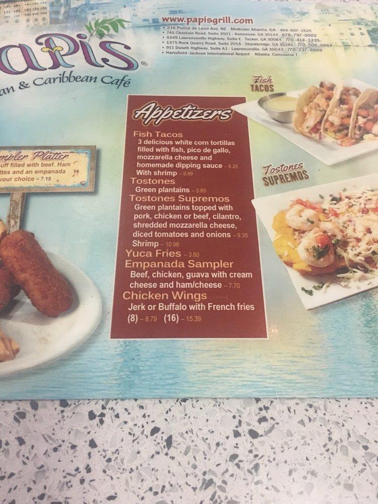 Menu at Papi's Cuban Grill pub & bar, Atlanta, N Terminal Pkwy