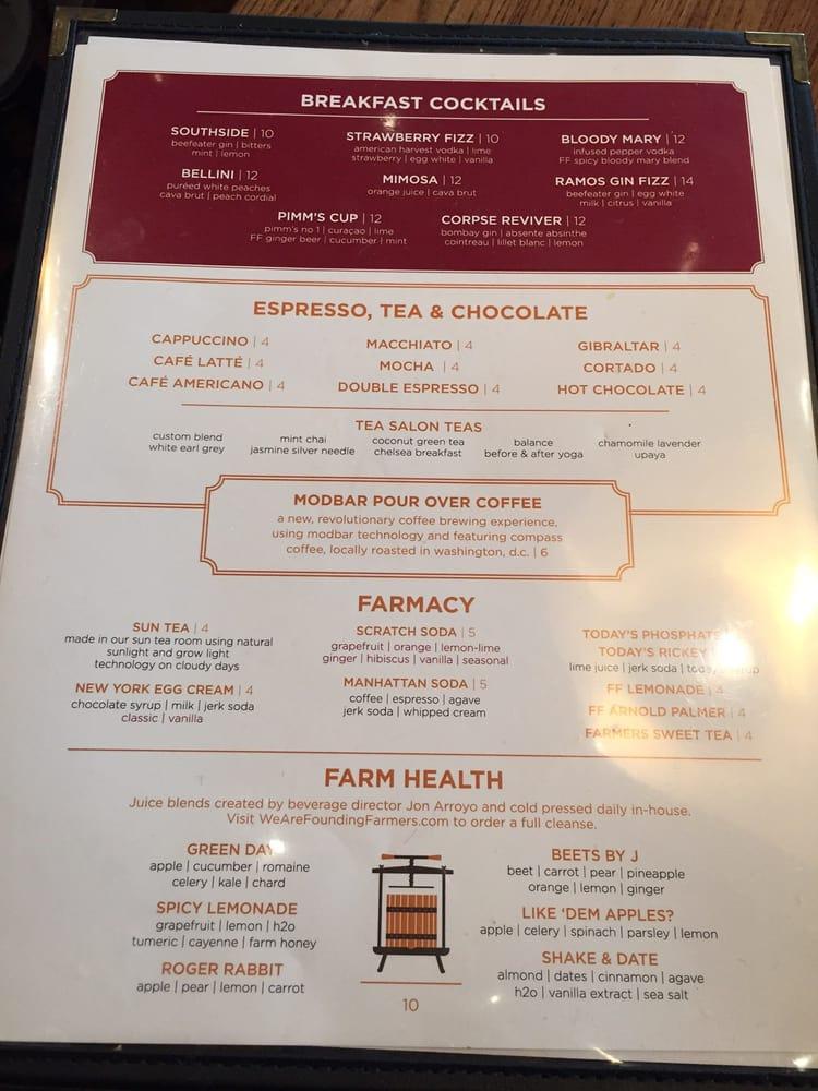Menu at Founding Farmers Tysons pub & bar, Tysons