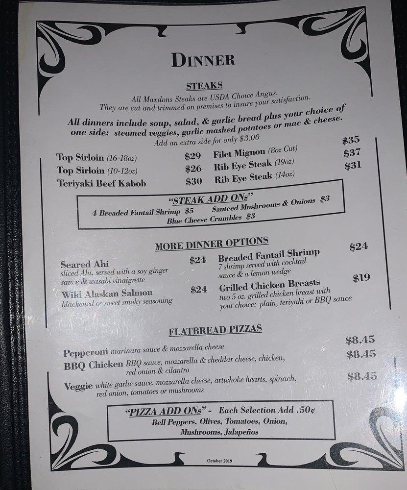 Menu at Maxdons Cocktails pub & bar, Lancaster