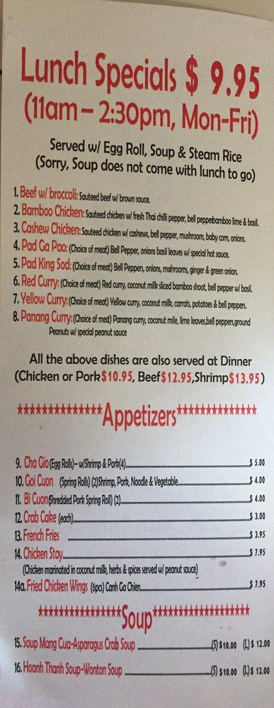 Menu at Kim Long Restaurant, Biloxi
