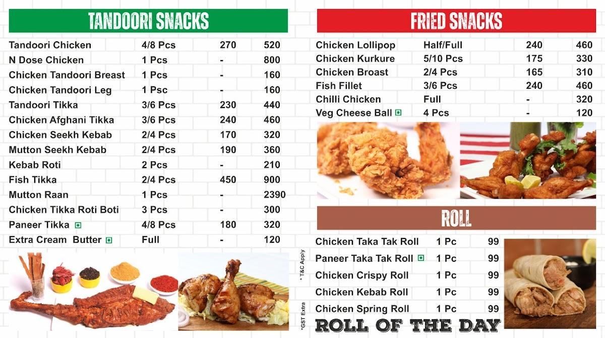 Menu at Nazeer Foods, Kanpur