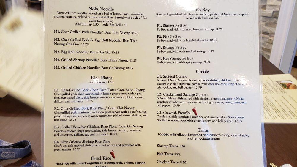 Menu at Noosh Afghan Cuisine restaurant, Lansing