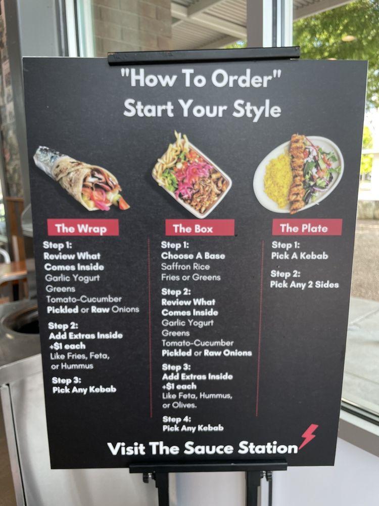 Menu at The Kebab Shop restaurant, Austin, Barbara Jordan Blvd #200