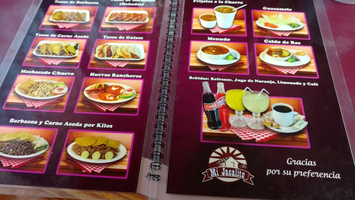 Carta del restaurante Mi Jacalito, San Nicolás del los Garza