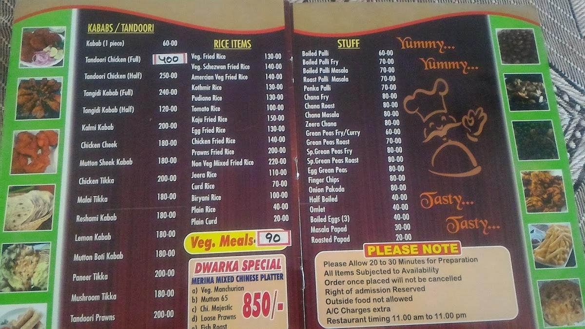 Menu at Dwaraka Family Restaurant, India, 2W8H+432