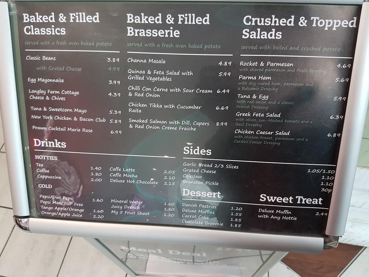 Menu at SpudULike By James Martin fast food, Plymouth