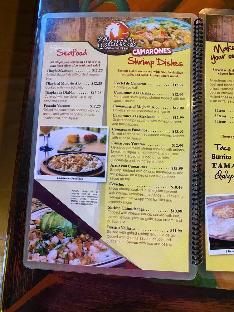 Menu at Canelo's Mexican Grill and Bar, Clinton