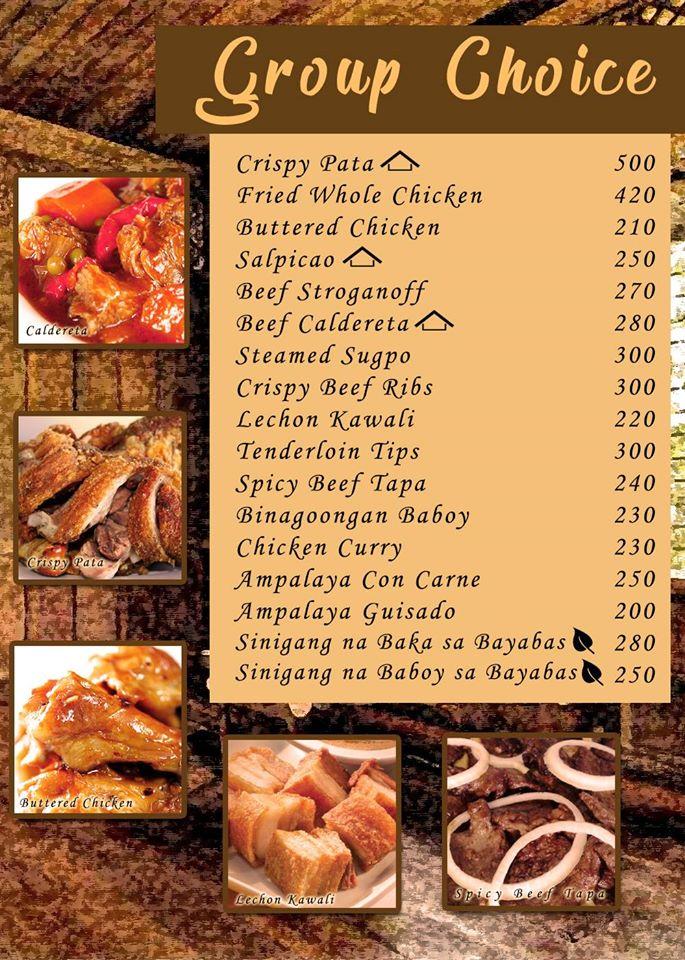 Menu at Silong Restobar, Manila, Ma. Orosa St