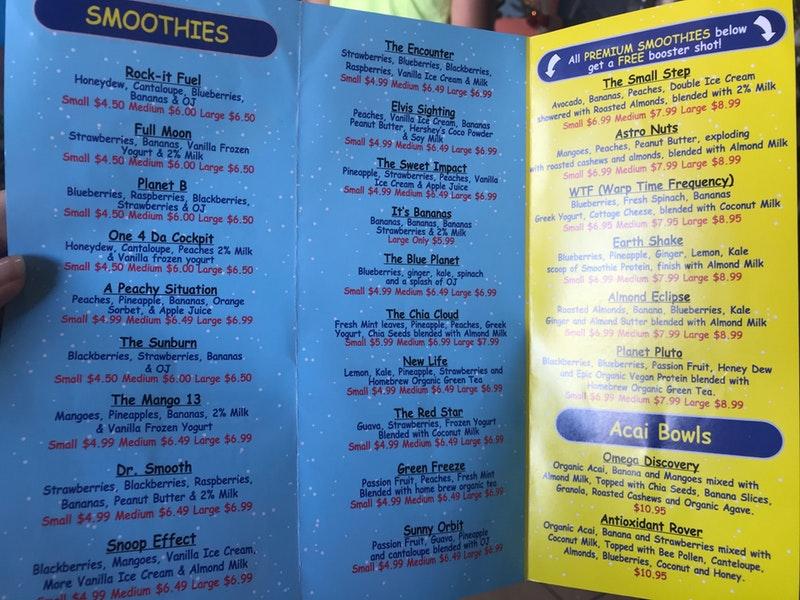 Menu at Smoothie Shuttle pub & bar, Key West, Key Plaza B