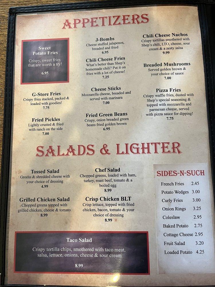 Menu at Augusta General Store Restaurant & Gift Shop, Augusta