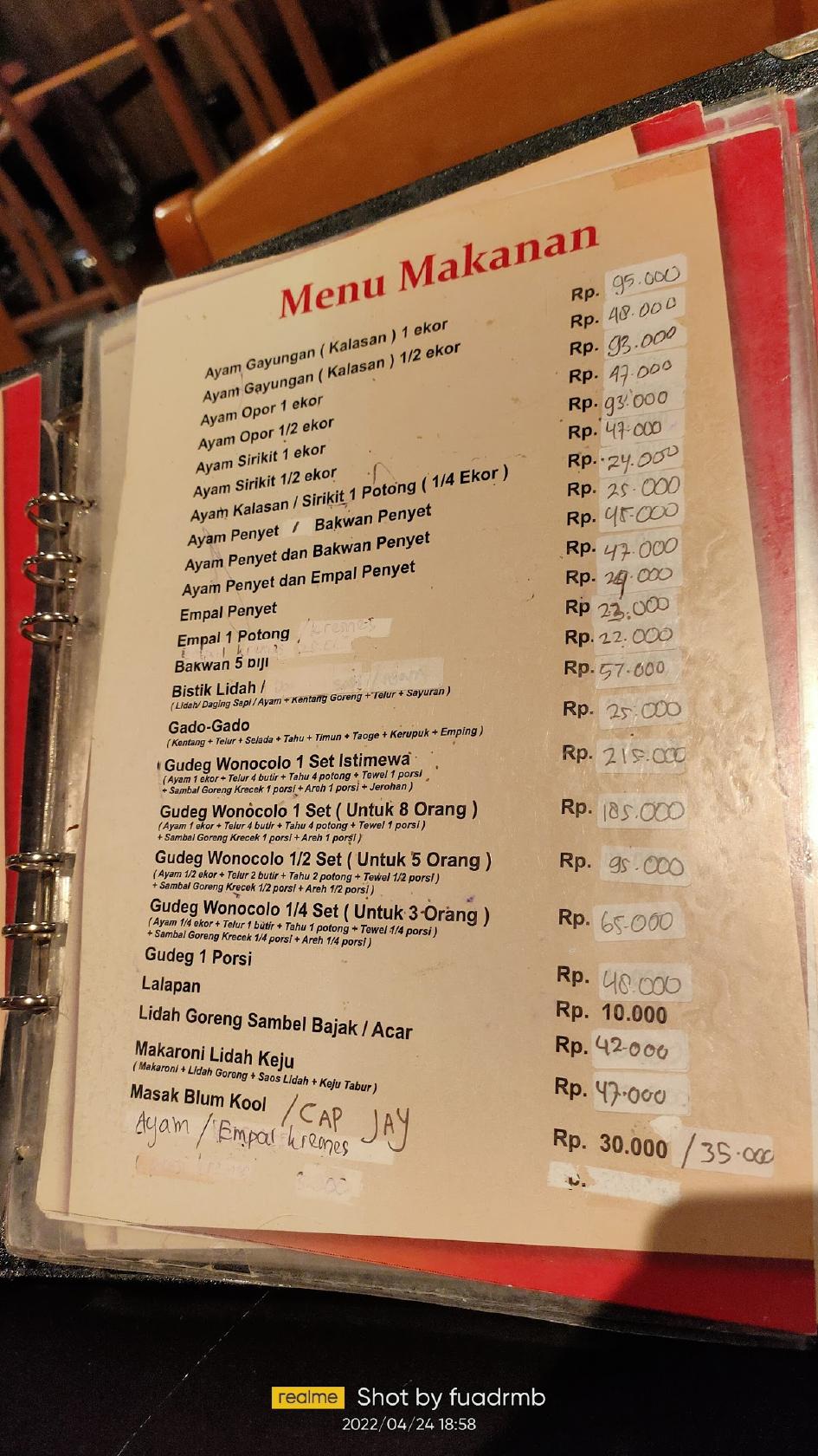 Menu at Happy Suzy Manyar Kertoarjo restaurant, Surabaya, Jl. Manyar ...