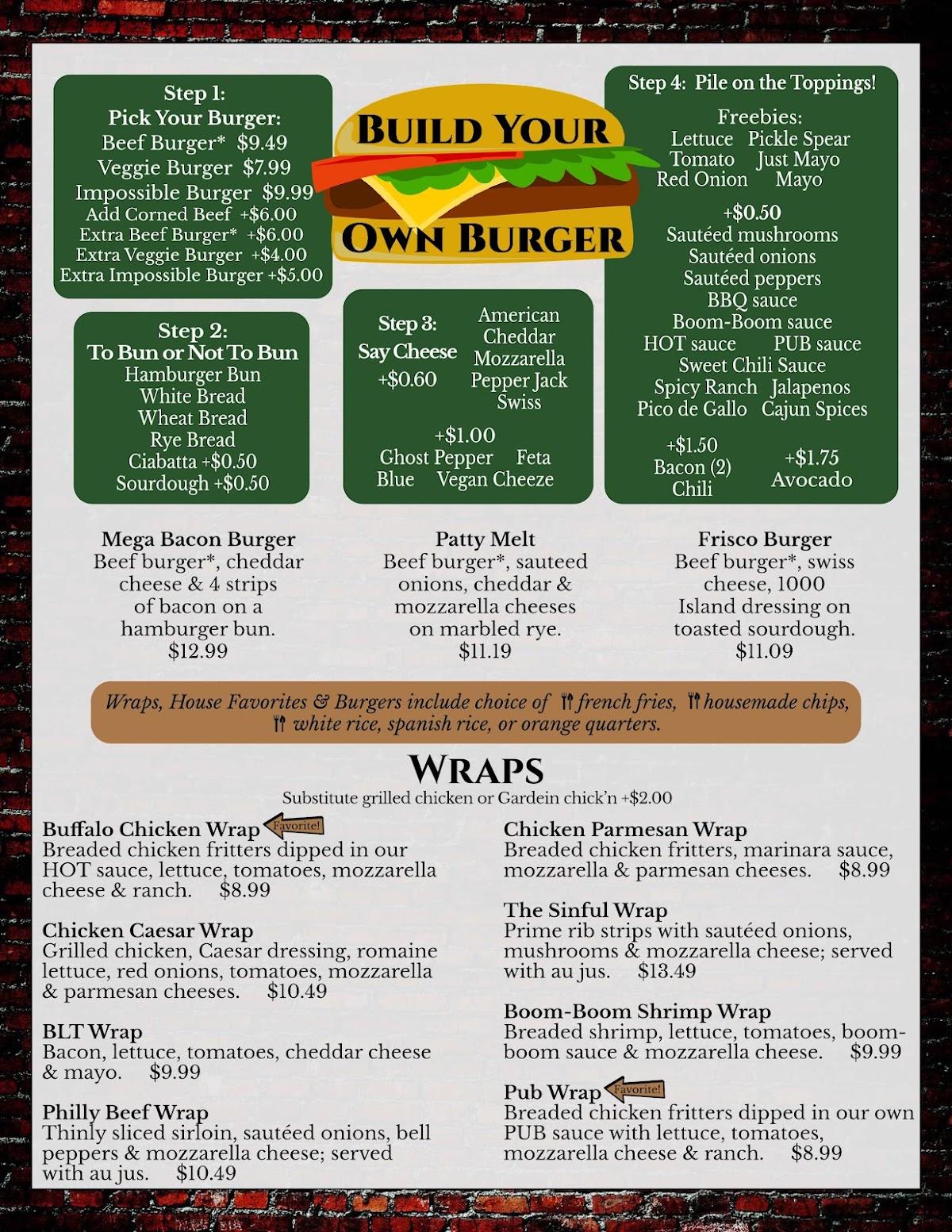 Menu at Legacy Pub, Lafayette, Daugherty Dr #200