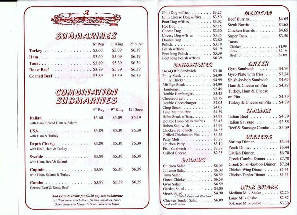 Menu at Poor Dog Inc fast food, Alsip