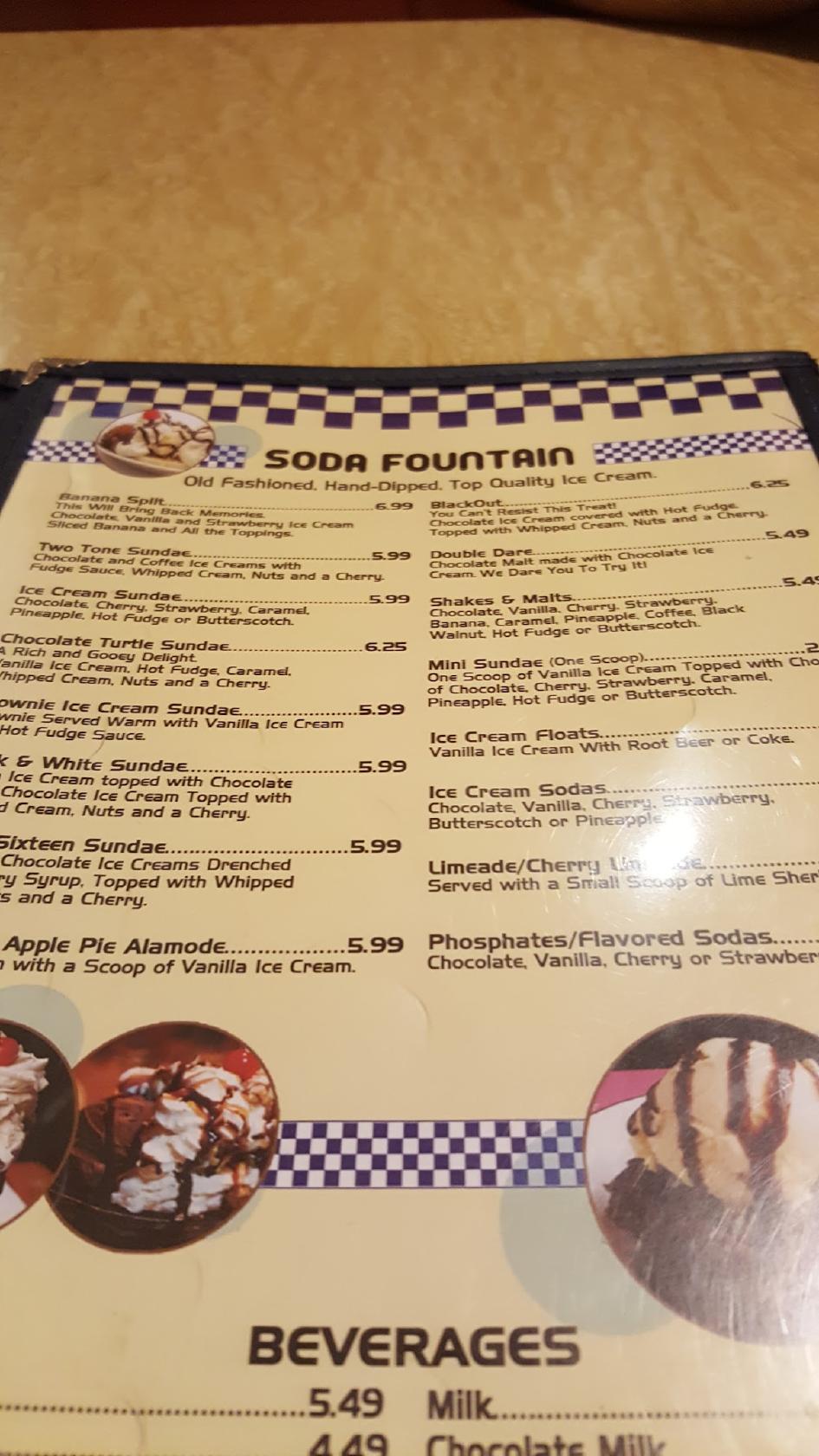 Menu at Jackie B. Goode's Uptown Cafe and Dinner Theater, Branson