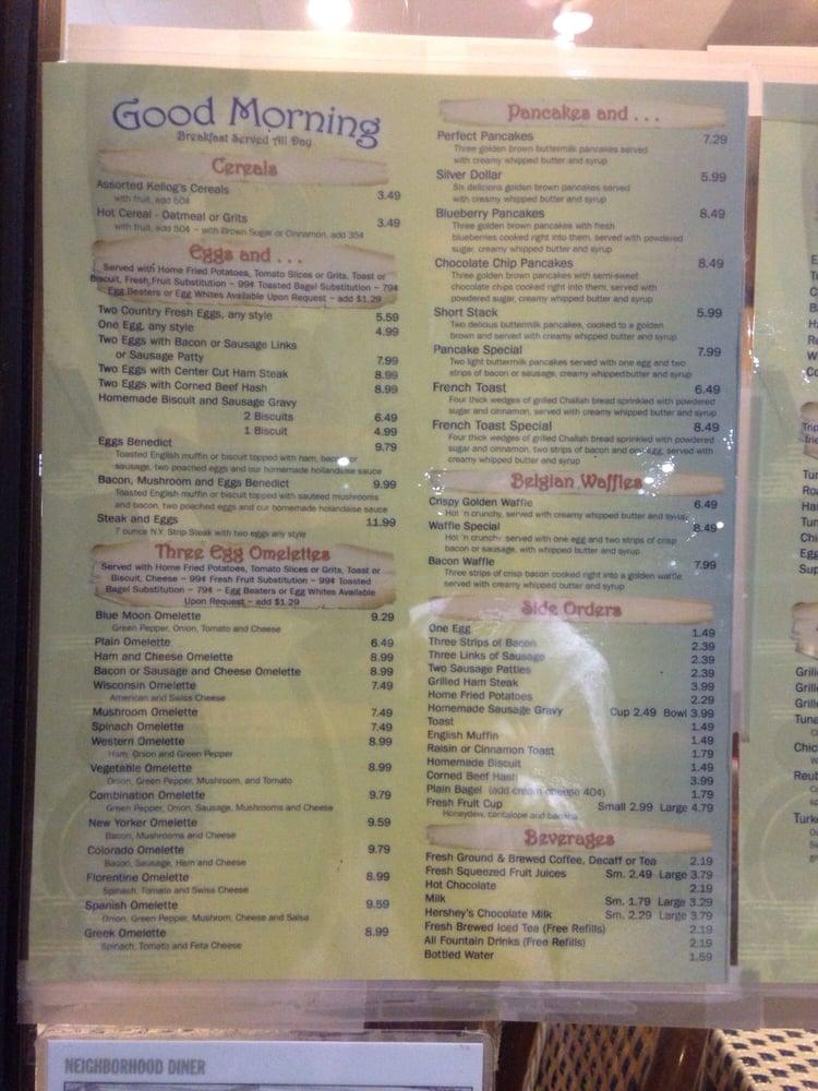 Menu at Blue Moon Diner restaurant, Palm Beach Gardens