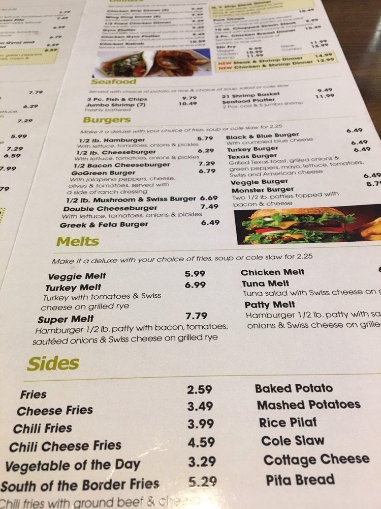 Menu at Campus Diner, Detroit