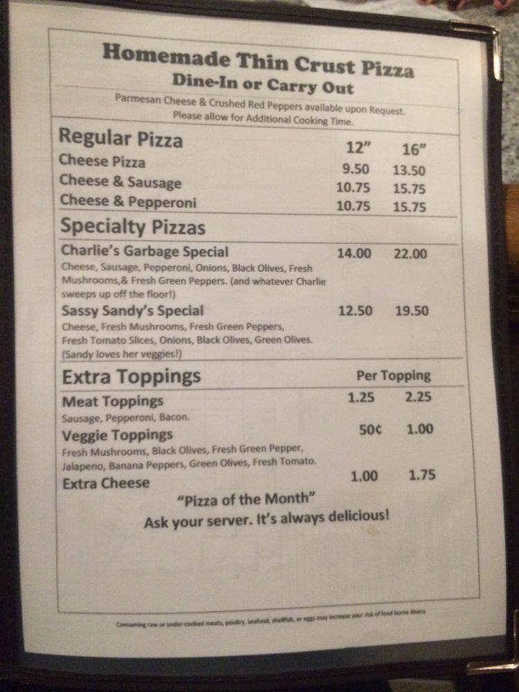 Menu at Fat Charlie's pub & bar, Richfield