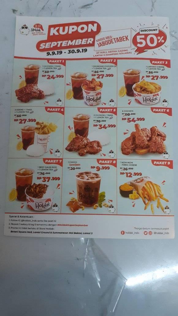 Menu at Holdak Crispy Chicken restaurant, North Jakarta, Mall Artha ...