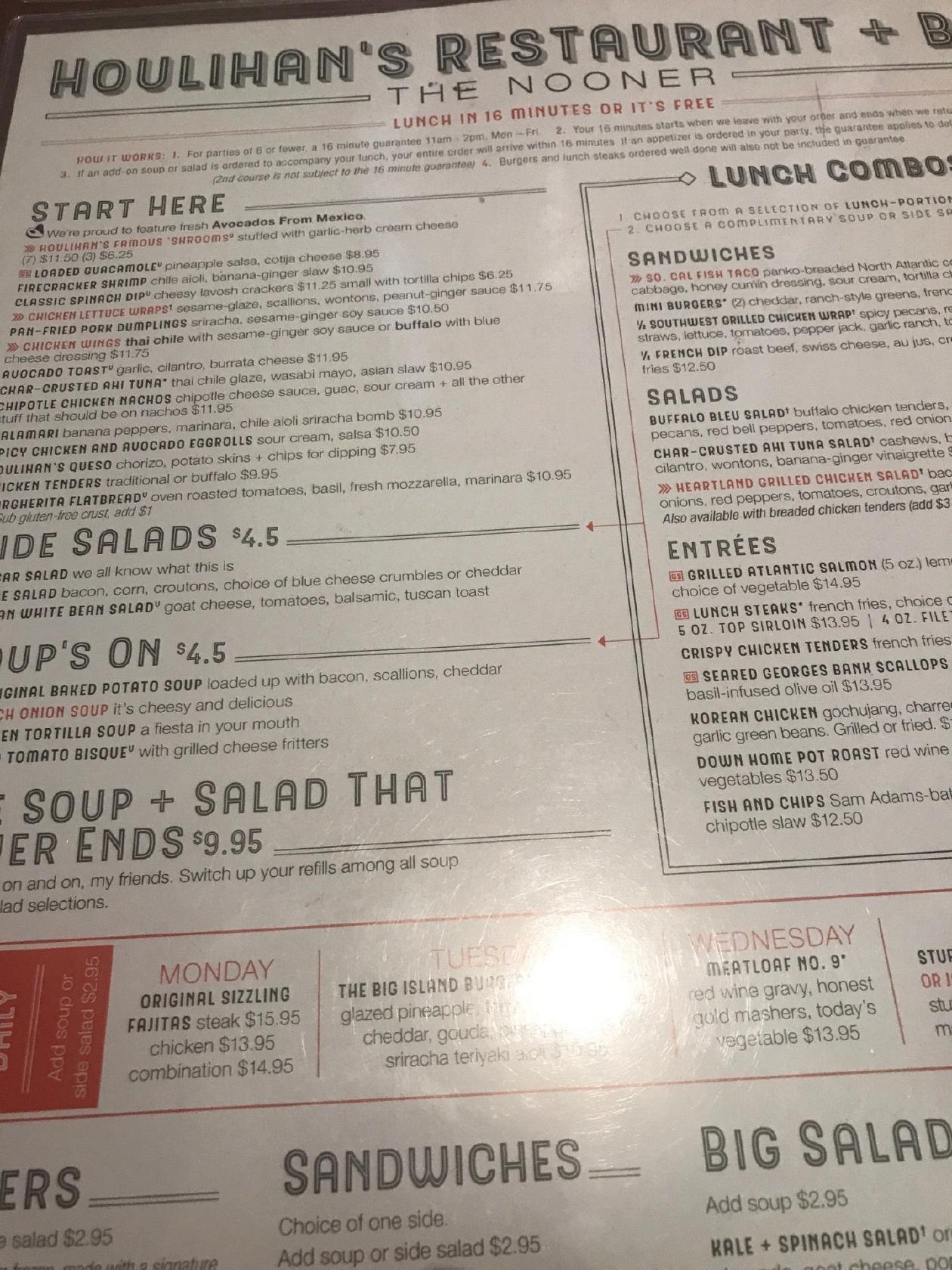 Menu at Houlihan's pub & bar, Naperville