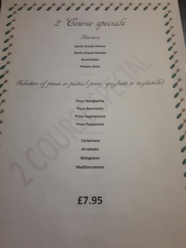 Menu at La Casetta Italian & Mediterranean Cuisine restaurant, Whitley Bay