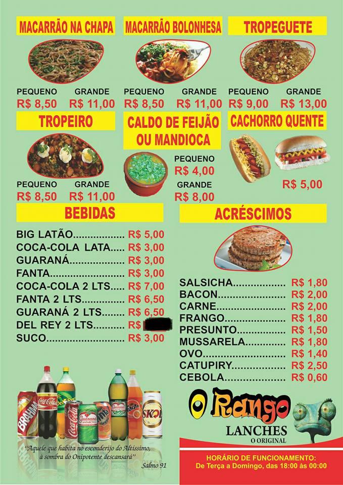 Menu em O Rango Lanches pub & Bar, Betim