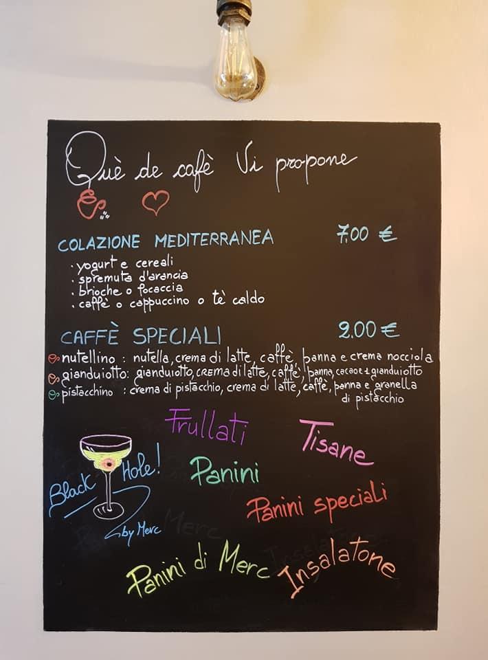 Menu at Què de cafè pub & bar, Albissola Marina